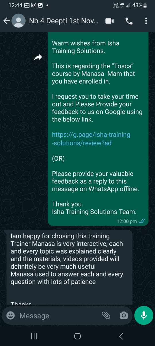 Tricentis Tosca – Automation Training – Isha